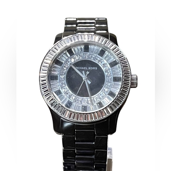 Michael Kors | Accessories | Michael Kors Baguette Crystal Black ...